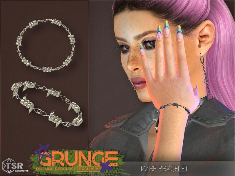 Grunge Wire Bracelet By Playerswonderland Sims 4 CC Download