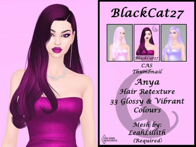 Leahlillith Anya Hair Retexture (Mesh Needed) By Blackcat27 Sims 4 CC ...