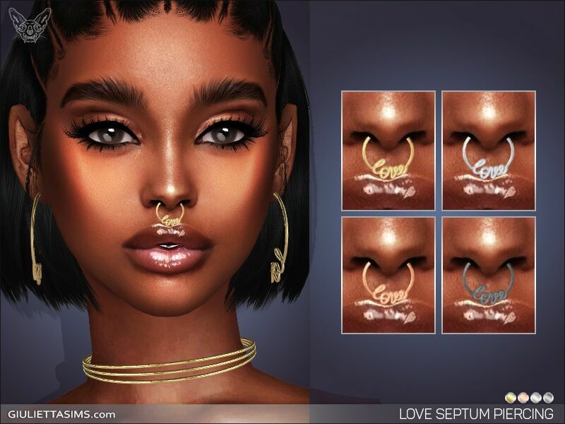Love Septum Nose Piercing By Giulietta Sims 4 CC Download