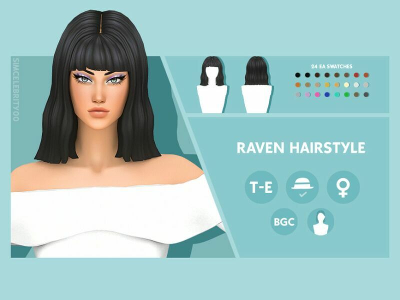 Raven Hairstyle By Simcelebrity00 Sims 4 CC Download