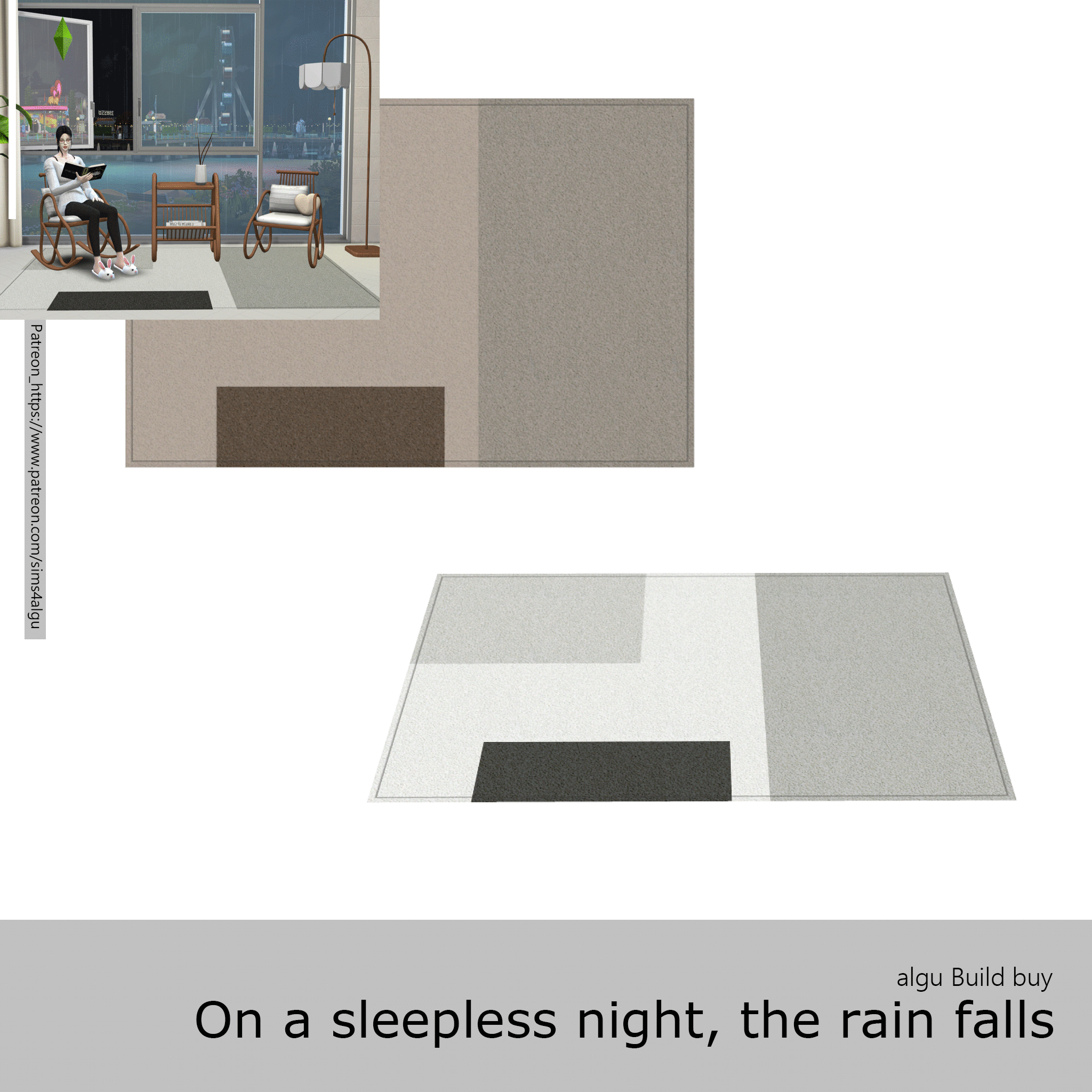 [Algu] ON A Sleepless Night, The Rain Falls SET Sims 4 CC Download