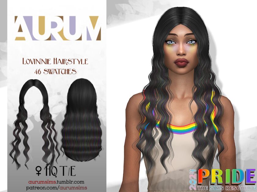 Lovinnie - Wavy Hairstyle For The Sims 4 Sims 4 CC Download