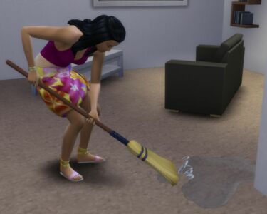 Straw Broom AS A MOP (Override) Sims 4 CC Download