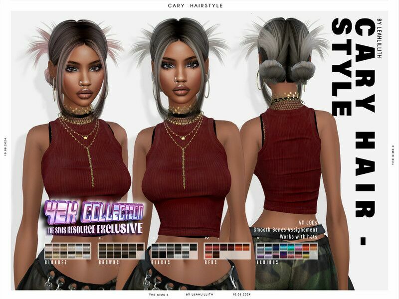 Y2K Cary Haistyles Sims 4 CC Download