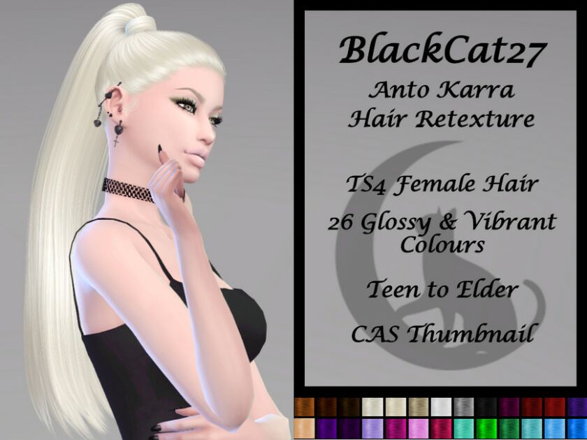 Anto Karra Hair Retexture (Mesh Needed) By Blackcat27 Sims 4 CC Download