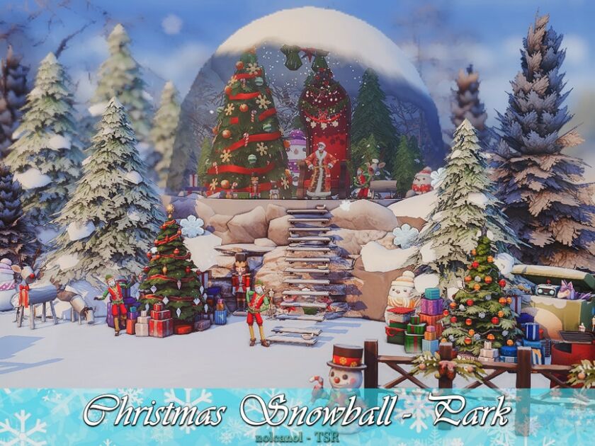 Christmas Snowball – Park / NO CC By Nolcanol Sims 4 CC Download