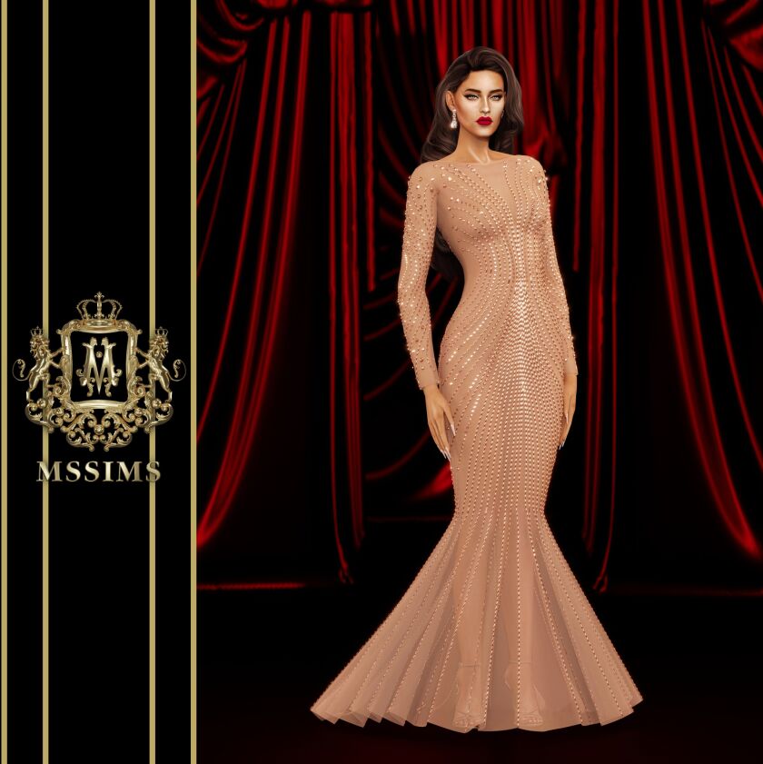 Curveline Gown Sims 4 CC Download