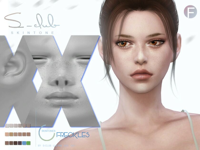 Female Natural Freckles Skintones Overlay By S-Club Sims 4 CC Download