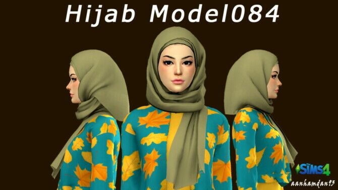Hijab Model 084 & Markona Long Dress Sims 4 CC Download