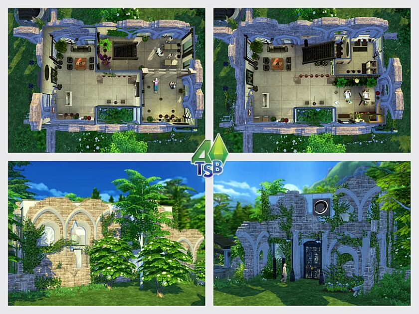 SPA Among The Ruins || Industrial || NO CC By Bozena Sims 4 CC Download