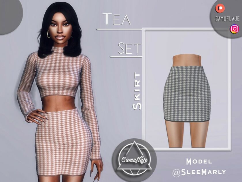 TEA SET – Skirt By Camuflaje Sims 4 CC Download