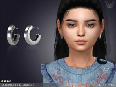 Verona Hoop Earrings For Kids By Feyona Sims 4 CC Download