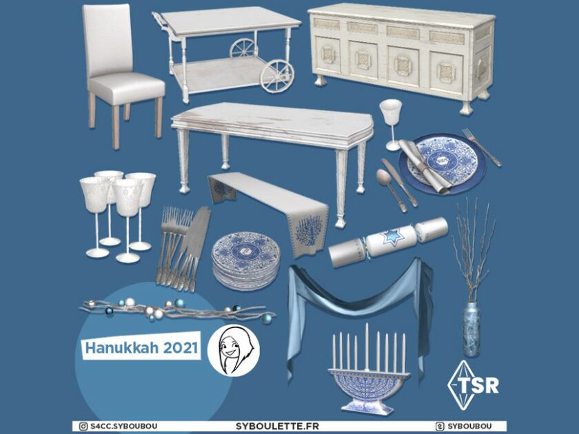 Hanukkah 2021 – Part 1: Furnitures By Syboubou Sims 4 CC Download