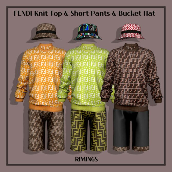 Knit TOP & Short Pants & Bucket HAT By Rimings Sims 4 CC Download