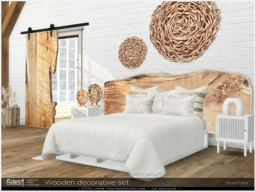 Wooden Decorative SET By Severinka_ Sims 4 CC Download
