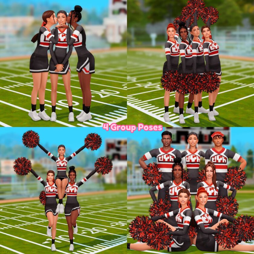 Cheer Pictures Posepack Sims 4 CC Download