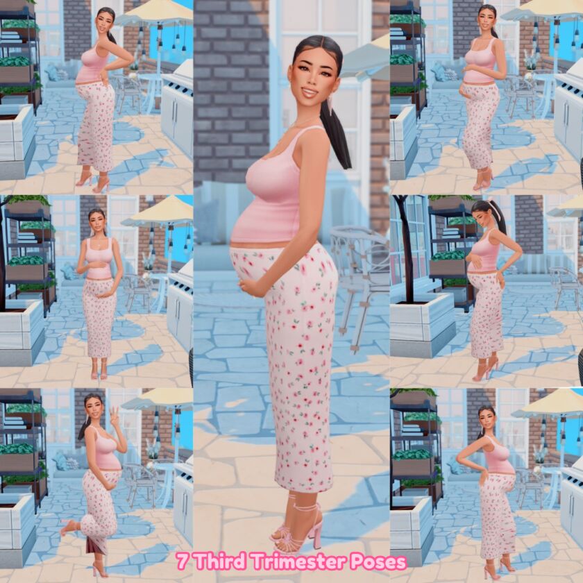 3RD Trimester Posepack Sims 4 CC Download