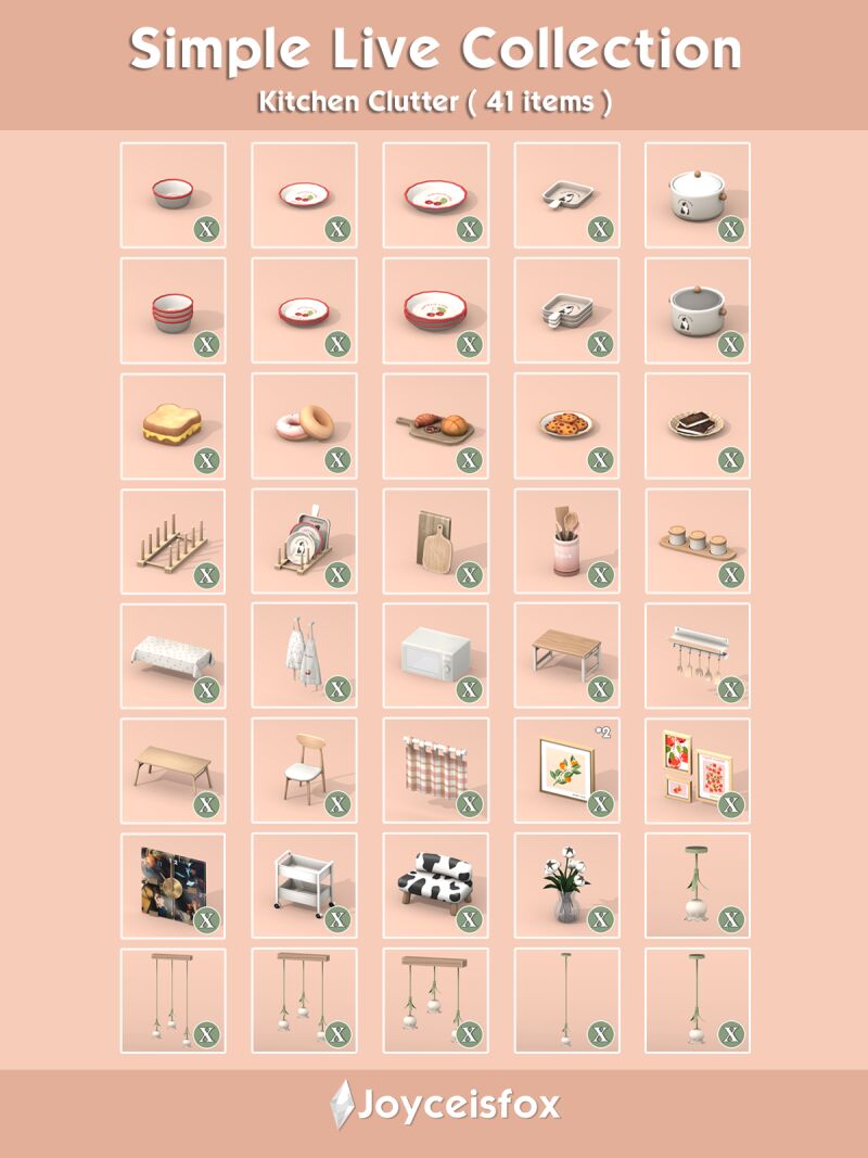 Stylish Kitchen Clutter Collection by Joyceisfox Sims 4 CC Download