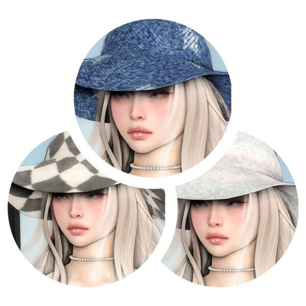 Stylish Beach Hat by Deepmoon Sims 4 CC Download
