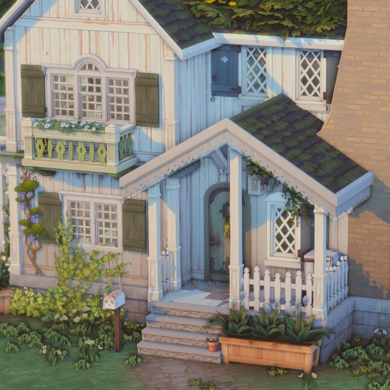 Charming Cottagecore House by Lollisimsi Sims 4 CC Download