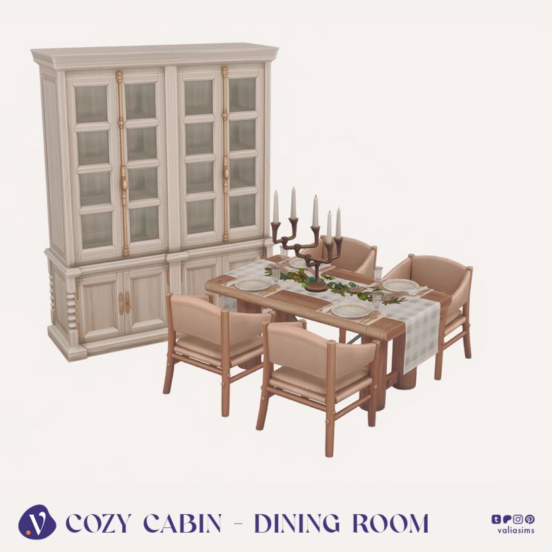 Cozy Cabin Collection - Dining Room Sims 4 CC Download