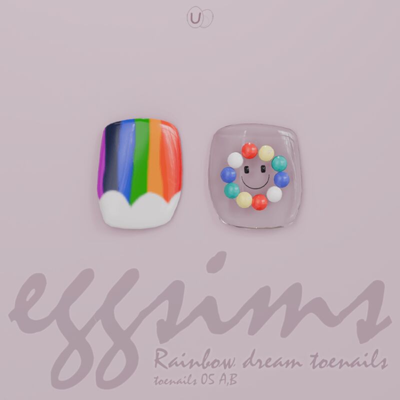 Rainbow Dream Toenail Set Sims 4 CC Download