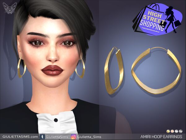 Amiri Hoop Earrings for High Street Fashion Sims 4 CC Download
