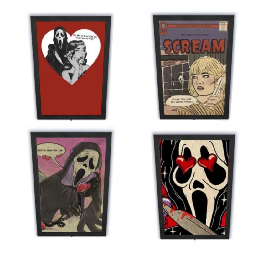Horror Movie Wall Art Sims 4 CC Download