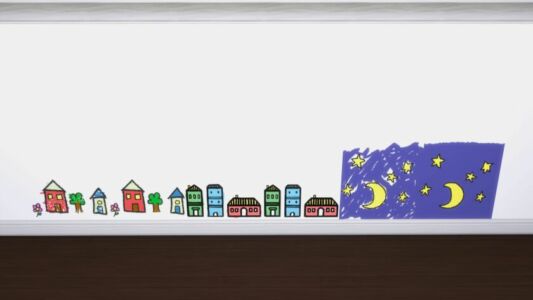 Creative Crayon Wall for Kids Sims 4 CC Download