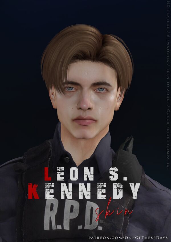Leon S. Kennedy - Skin + Nosemask Sims 4 CC Download