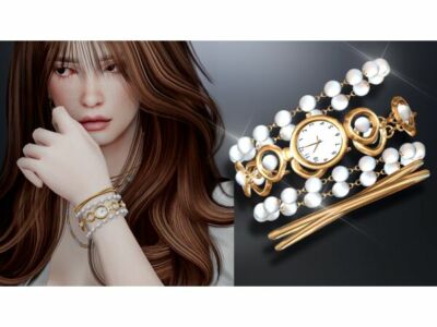 Luxury Gold and Pearl Watch V2 Sims 4 CC Download
