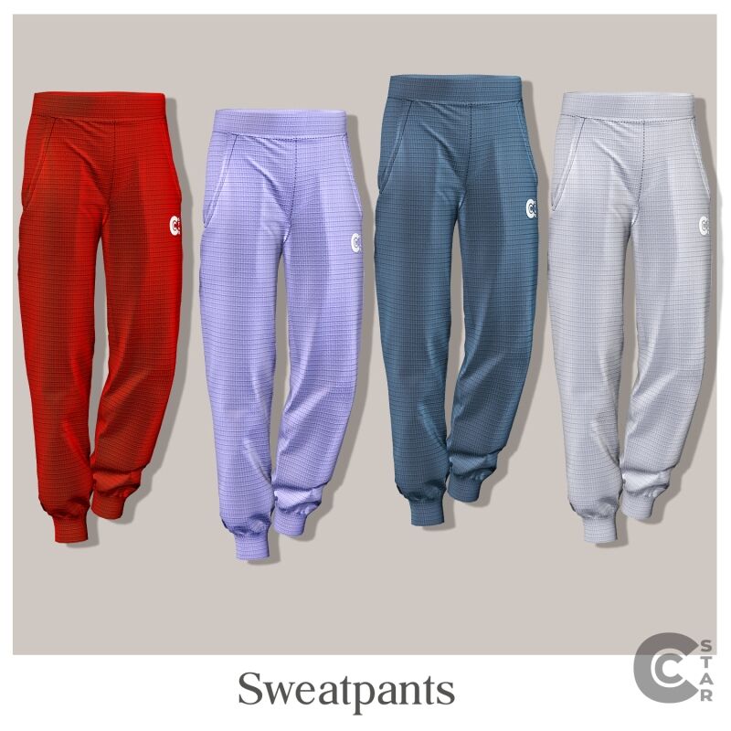 Stylish Male Sweatpants in 20 Colors Sims 4 CC Download