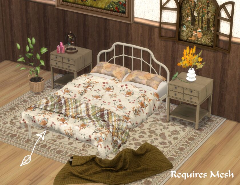 Stylish Bed Frame Recolor for Your Sims Sims 4 CC Download