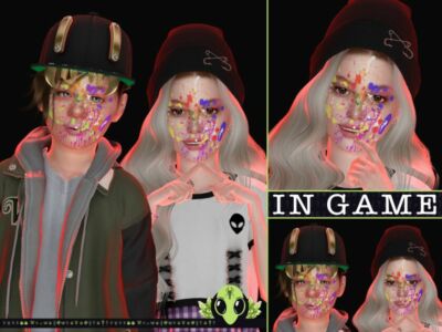 Paint Splat Face Paint Sims 4 CC Download