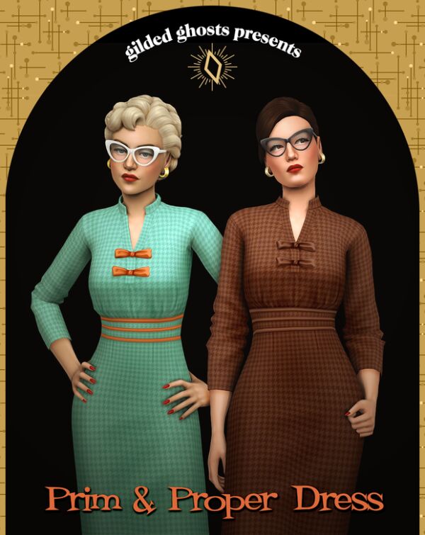 Prim & Proper Dress by Gilded_Ghosts Sims 4 CC Download