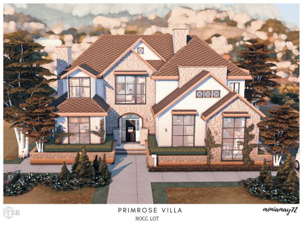 Discover Primrose Villa: A Stunning No CC Lot Sims 4 CC Download
