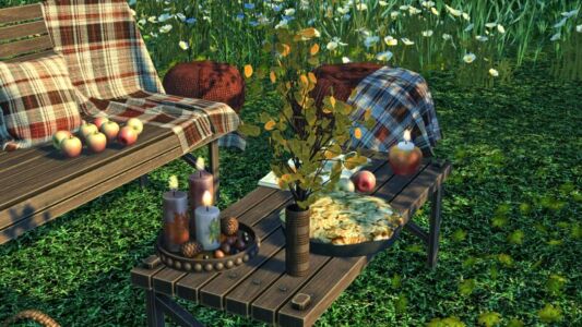 Stunning Ruby Outdoor Living by Soloriya Sims 4 CC Download