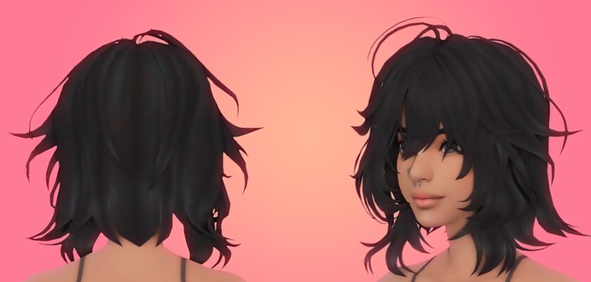 Stylish Shaggy Wolf Cut Hair Sims 4 CC Download