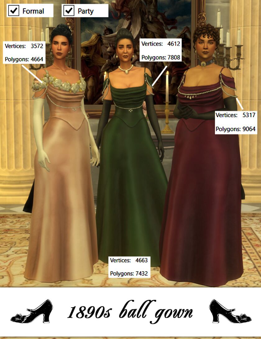 Gorgeous 1890s Dress with Accessories Sims 4 CC Download