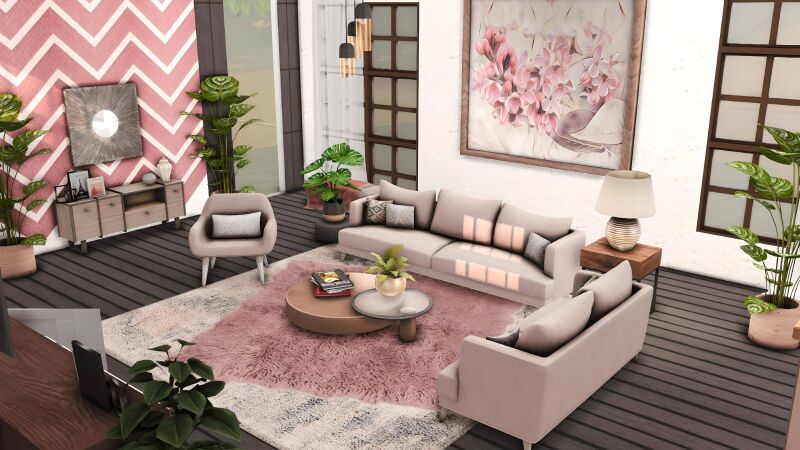 Aruela Living Room: Elegant Design for Your Home Sims 4 CC Download