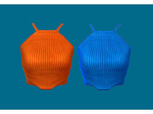 Bright Neon Ribbed Tank Top Sims 4 CC Download