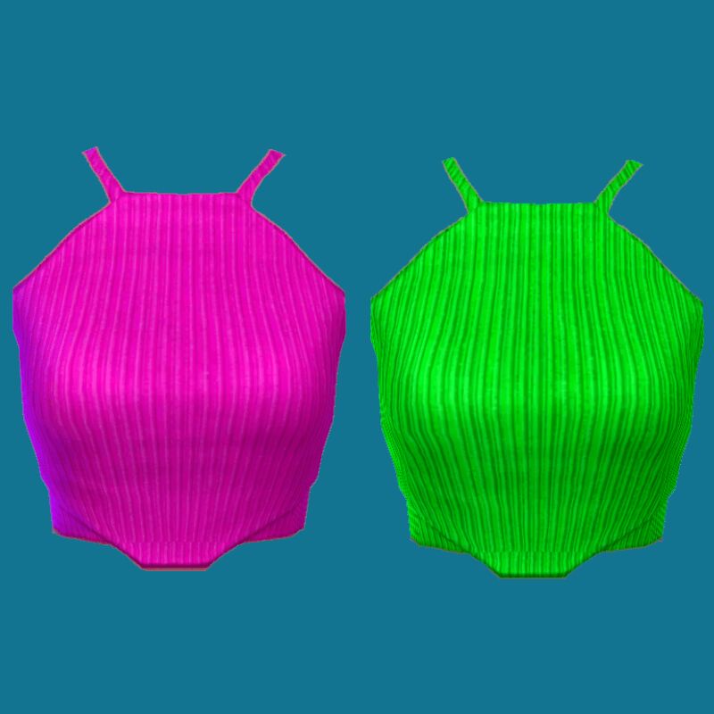 Bright Neon Ribbed Tank Top Sims 4 CC Download