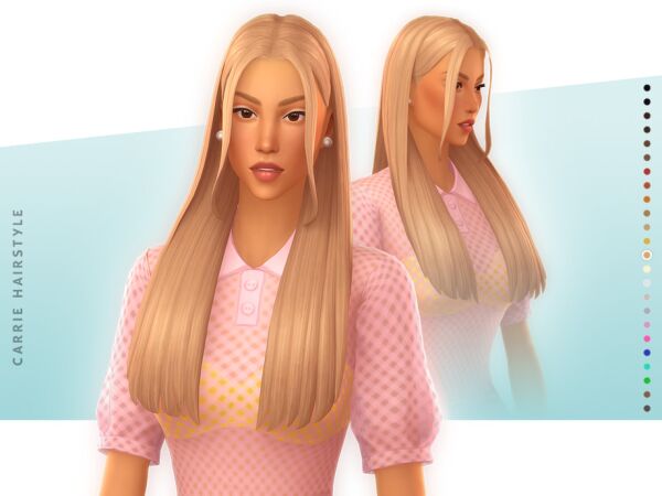 Carrie Hairstyle - Style 2 Sims 4 CC Download