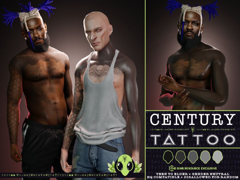 Century Tattoo - TSR Exclusive Sims 4 CC Download