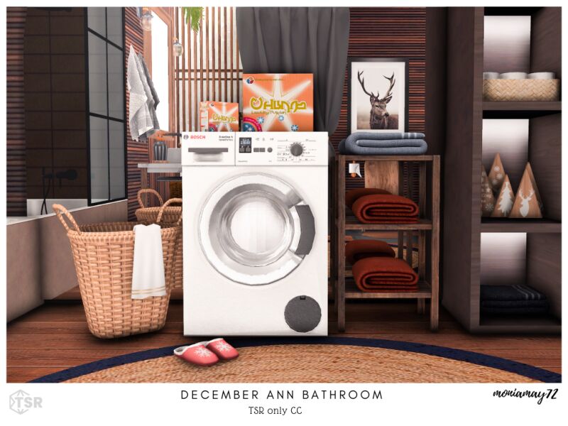 Modern Brown Bathroom Design Sims 4 CC Download