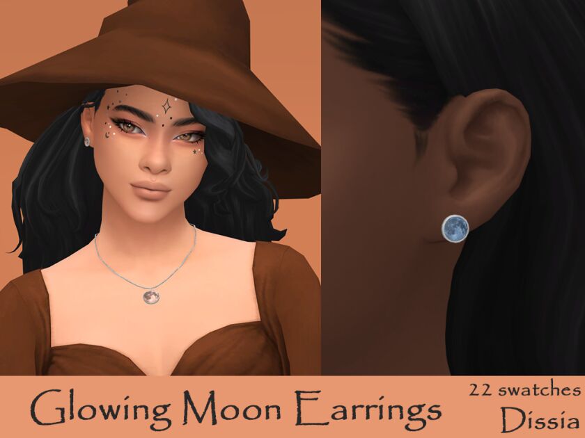 Illuminate Your Look with Glowing Moon Earrings Sims 4 CC Download