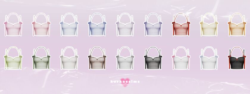 Bow Corset Top & Scrunchie Bracelet ♡ Sims 4 CC Download