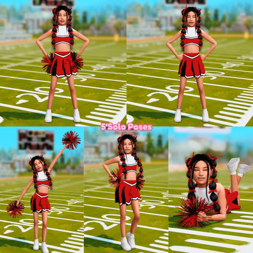 Junior Cheer Pictures Posepack Sims 4 CC Download