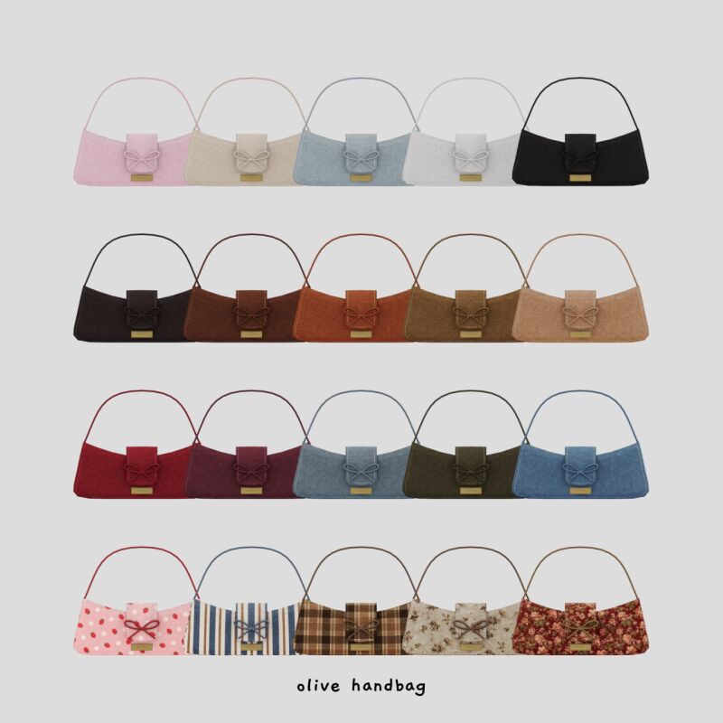 Olive Dress & Handbag by Daisy-Pixels Sims 4 CC Download