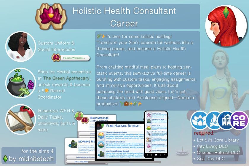 New Holistic Health Consultant Career Available NOW! Sims 4 CC Download
